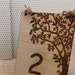 Wooden Table Numbers, Personalised, Tree Design Wedding Table Number ...
