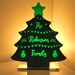 Christmas Tree Personalised Family - Mirror Perspex Tea Light Candle ...