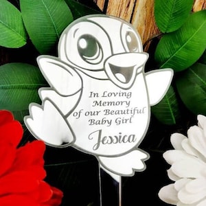 Penguin Personalised Memorial - Cemetery Decoration Any Name. - Etsy