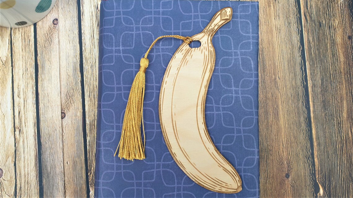 Banana Laser Engraved Banana Wooden Bookmark - Etsy