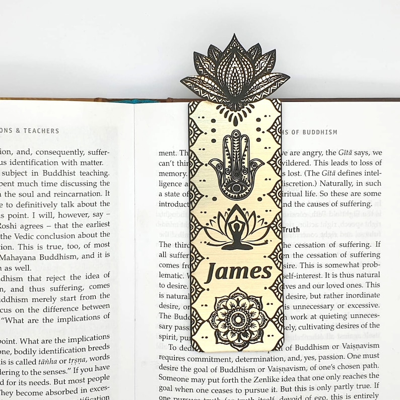 Ornate Yoga Lotus Buddhist Mandala Bookmark Personalised - Lots of ...