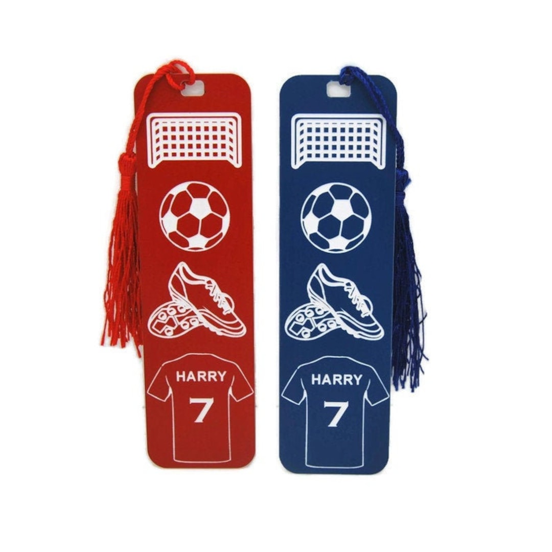 Football Bookmark Laminated Personalised - Lots of Colours - Kids ...
