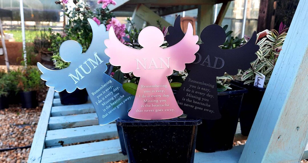 Angel Memorial Personalised Stick - a Pretty Grave Side, Cemetery ...
