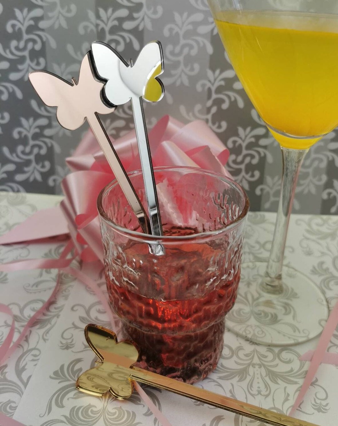 Butterfly Shape Cocktail/drink Stirrers Set of 5 - Party Swizzlers ...