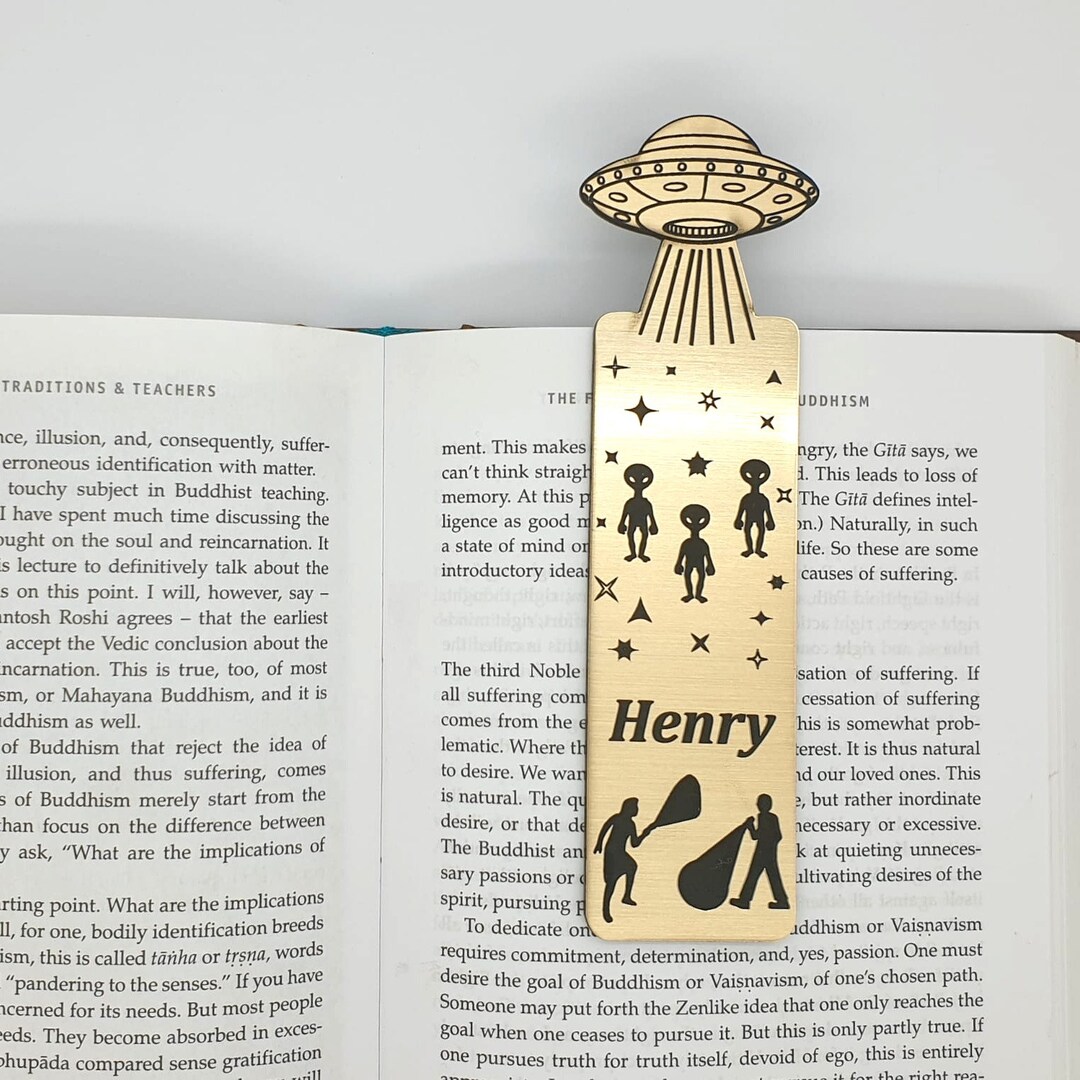 Alien UFO Bookmark Personalised - Loads of Colours- Kids Christmas Gift ...