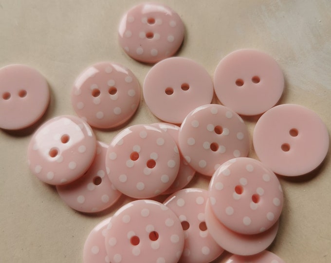 Pink Eco Buttons 18mm a Set of Six Recycled Eggshell and Polyester - Etsy