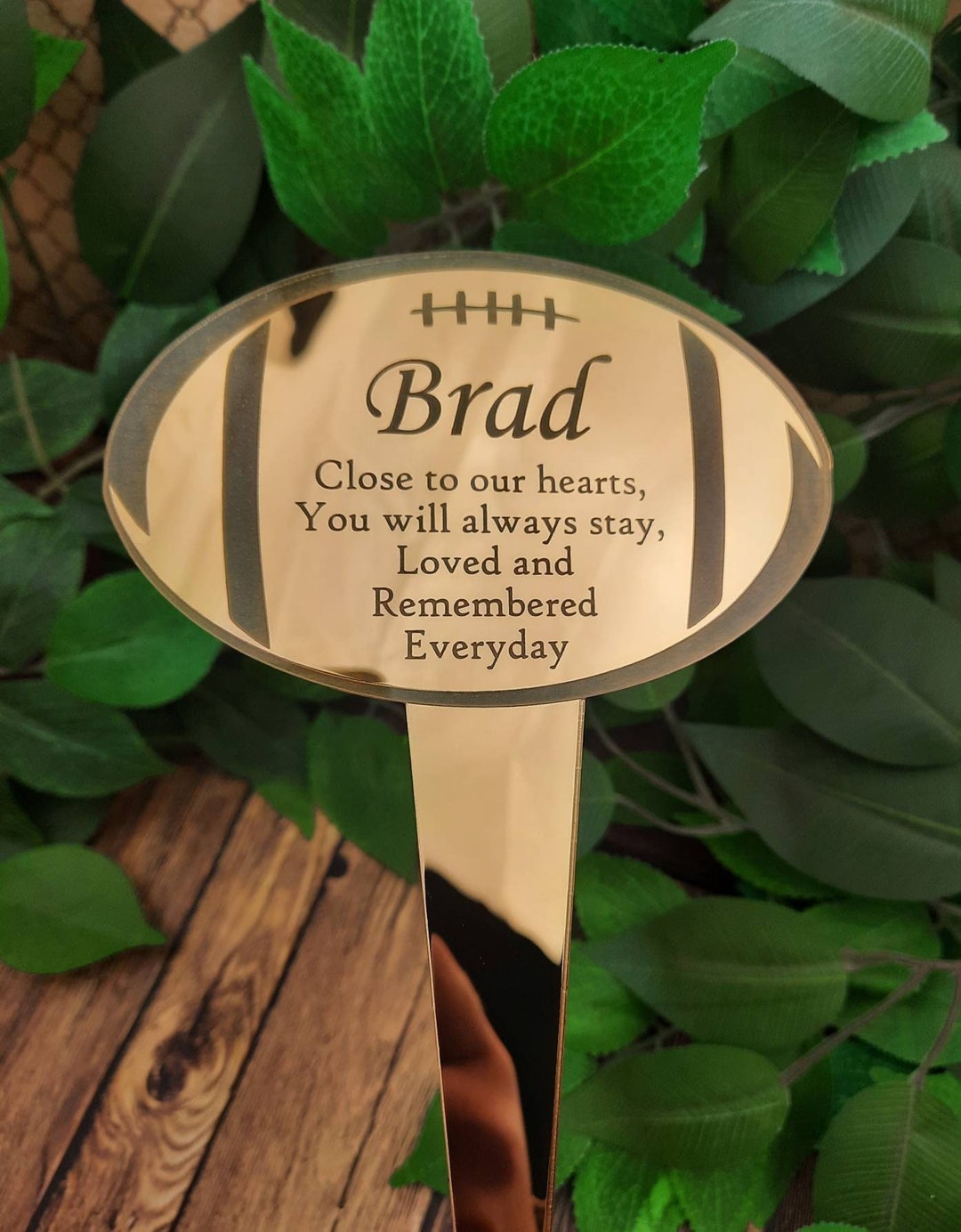 Soccer Football Memorial Stick, Personalised - a Pretty Grave Side ...