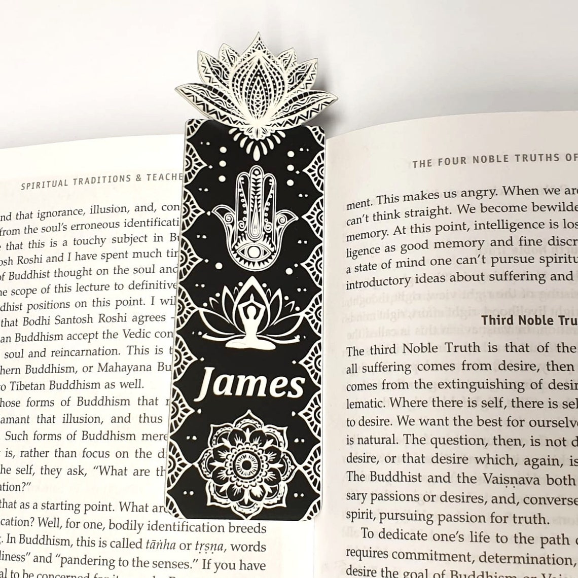 Ornate Yoga Lotus Buddhist Mandala Bookmark Personalised - Lots of ...