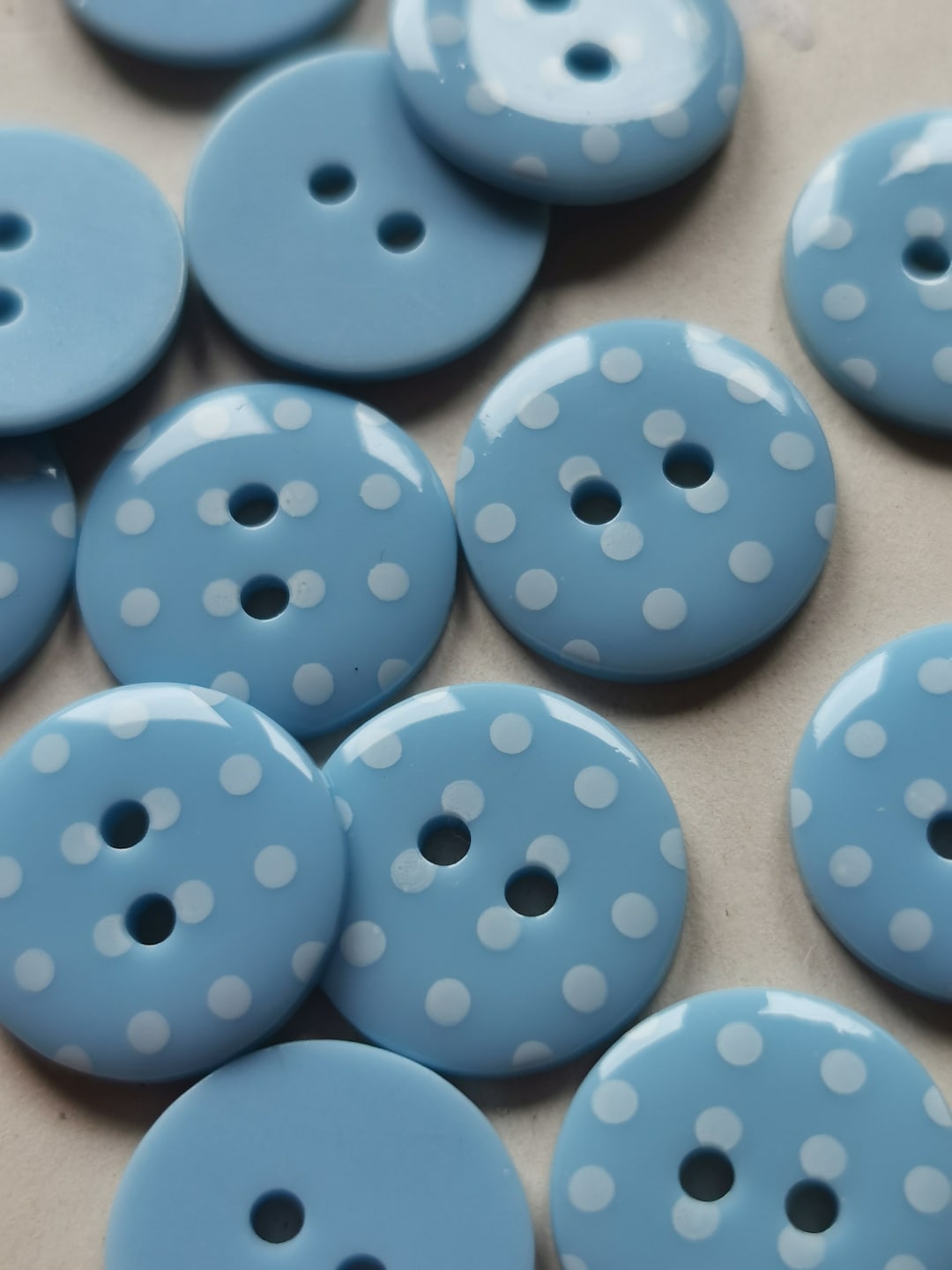 Pack of 10, 15mm Pale Blue Spotted Buttons - Etsy
