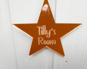 Mermaid Door Sign Personalized Mirror Perspex - Any Name Boys/girls ...