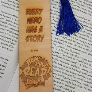 Every Hero Wooden Bookmarks With Tassel - Every Hero Has a Story Laser ...