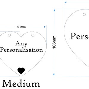 Engraved Mirror Perspex Hearts, Any Design Personalised -keepsake ...