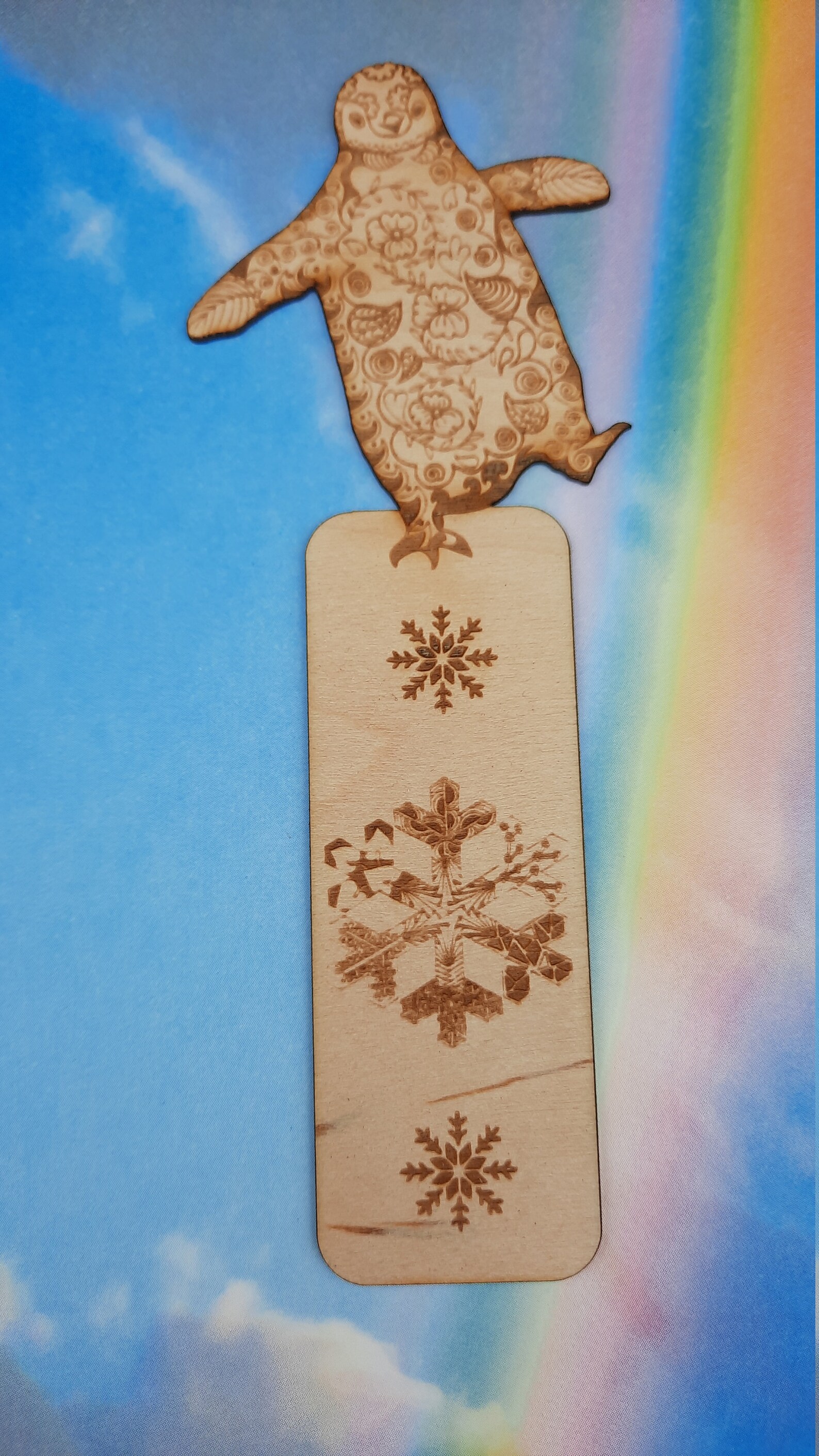 Penguin Laser Engraved Wooden Bookmark - Etsy