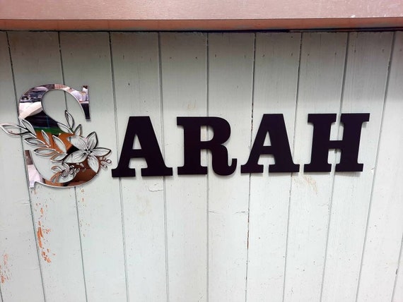 Large Floral and Block Alphabet Letters Wall Art Home - Etsy