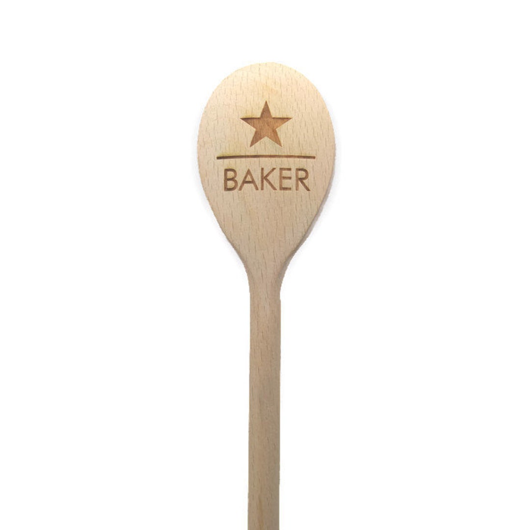Star Baker Engraved Beech Wood Spoon – Kitchen Gift - Etsy UK