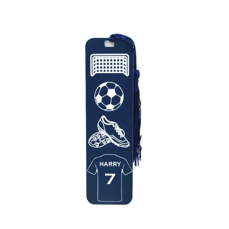 Football Bookmark Laminated Personalised - Lots of Colours - Kids ...