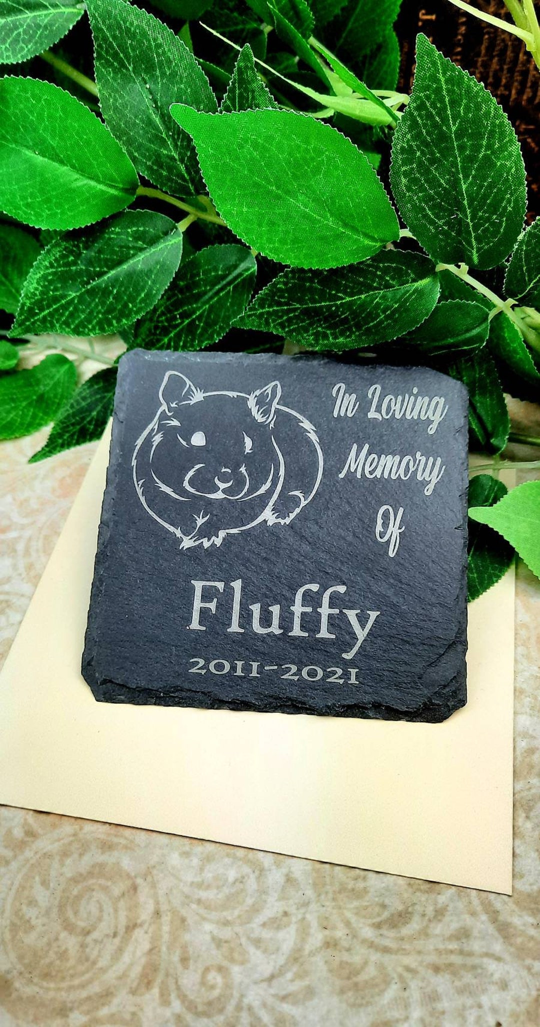 Hamster Memorial Laser Engraved Slate, Personalised Name and Dates ...