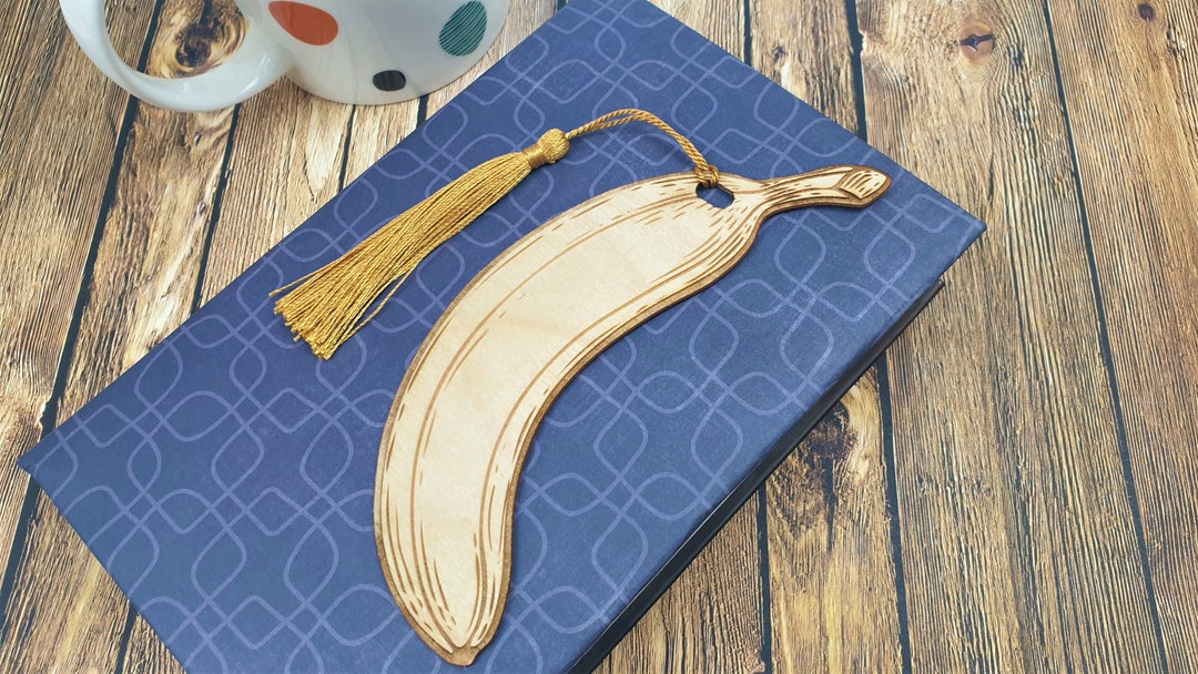Banana Laser Engraved Banana Wooden Bookmark - Etsy