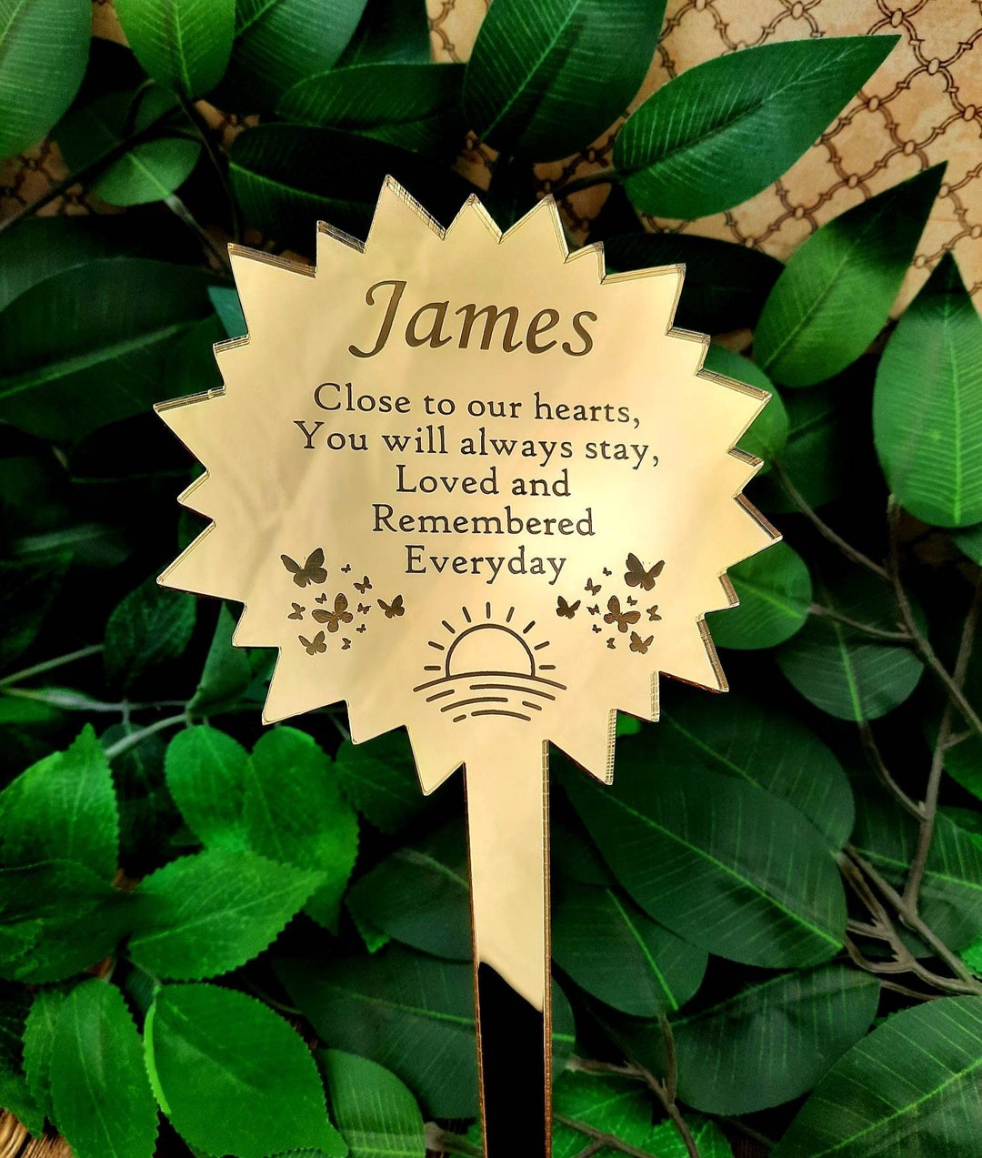 Sun Stick Personalised Memorial - a Pretty Grave Side, Cemetery ...