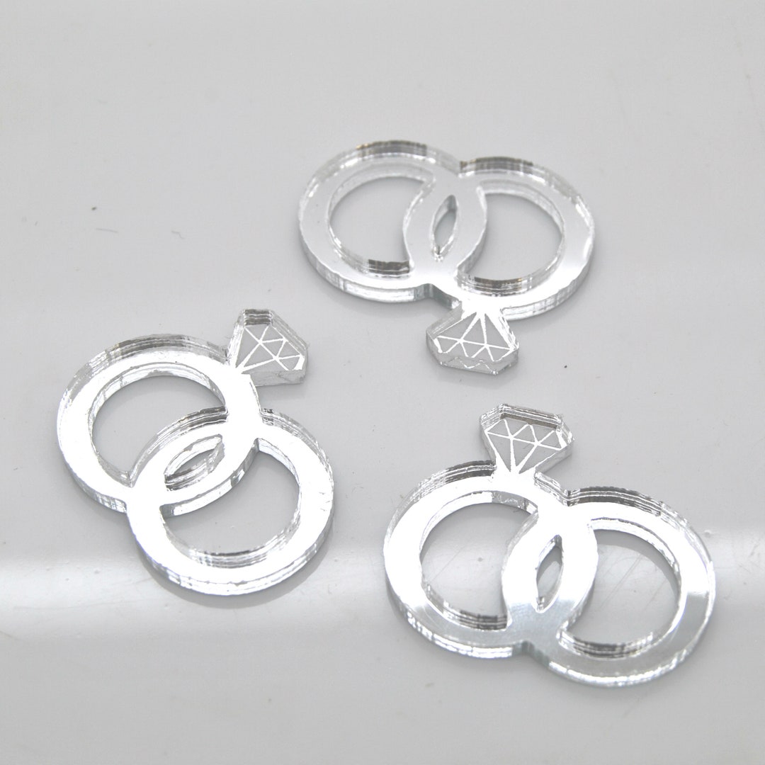 Wedding Rings - Mirror Perspex Table Confetti - Place Settings - Etsy