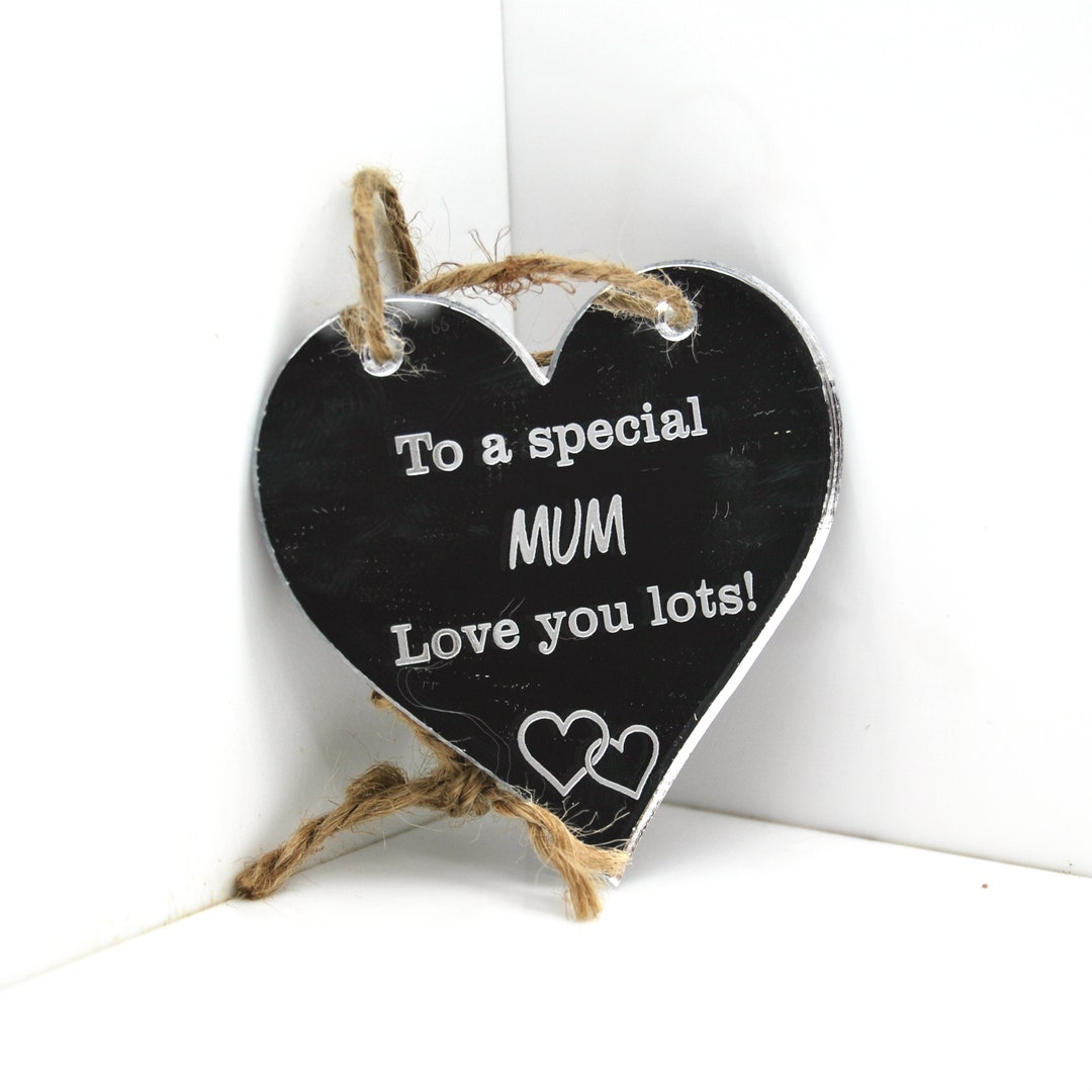 To a Special Mum Gift Tag - Cute Hanging Heart - Mirror/wood - Etsy