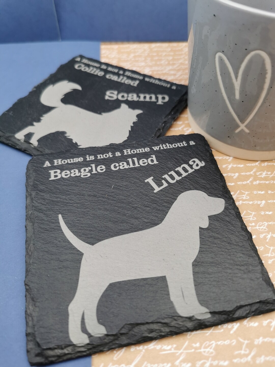 Dog Breeds Slate, Personalised, Laser Engraved Personalised Design,10cm ...
