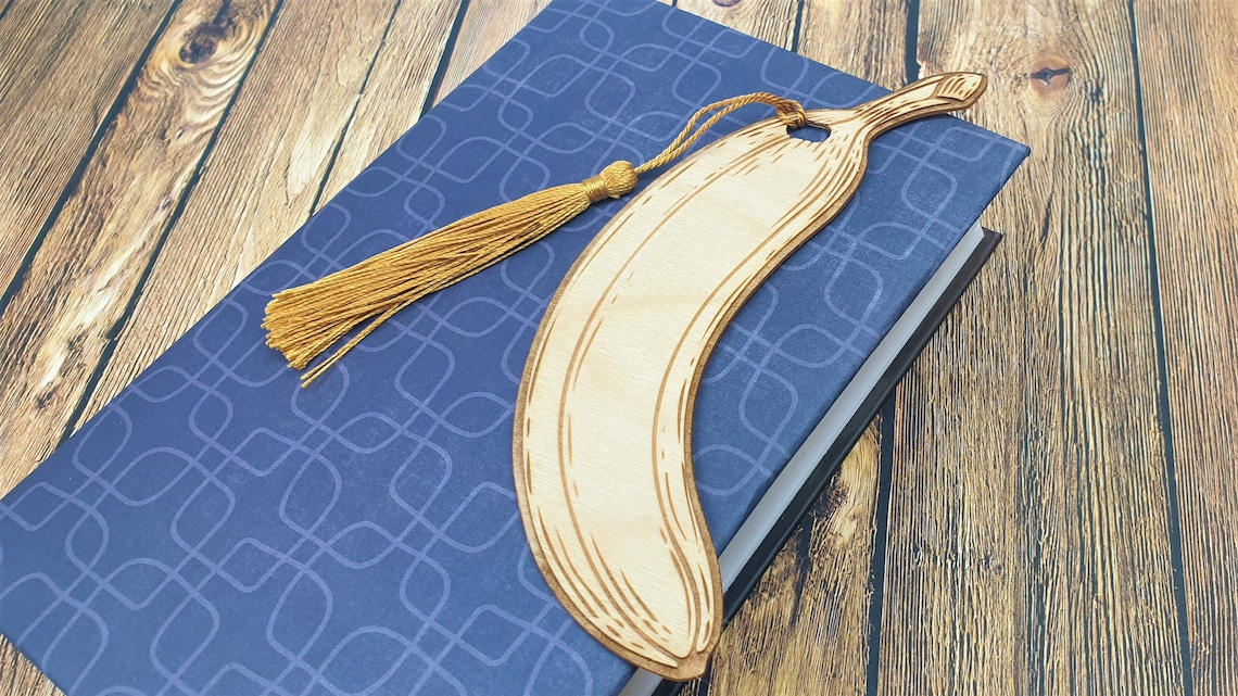 Banana Laser Engraved Banana Wooden Bookmark - Etsy