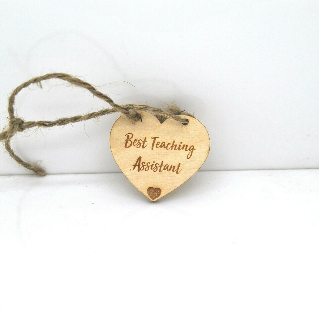 Best Teaching Assistant - Engraved Wooden Hearts - Mini Keepsake ...