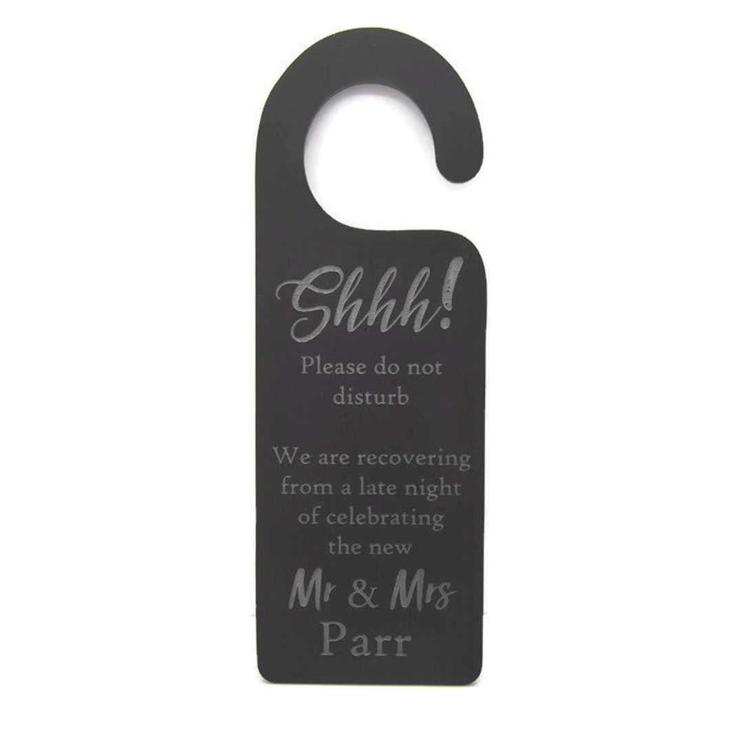 Do Not Disturb - Mr & Mrs Wedding Door Hanger - Personalised Gift - Etsy