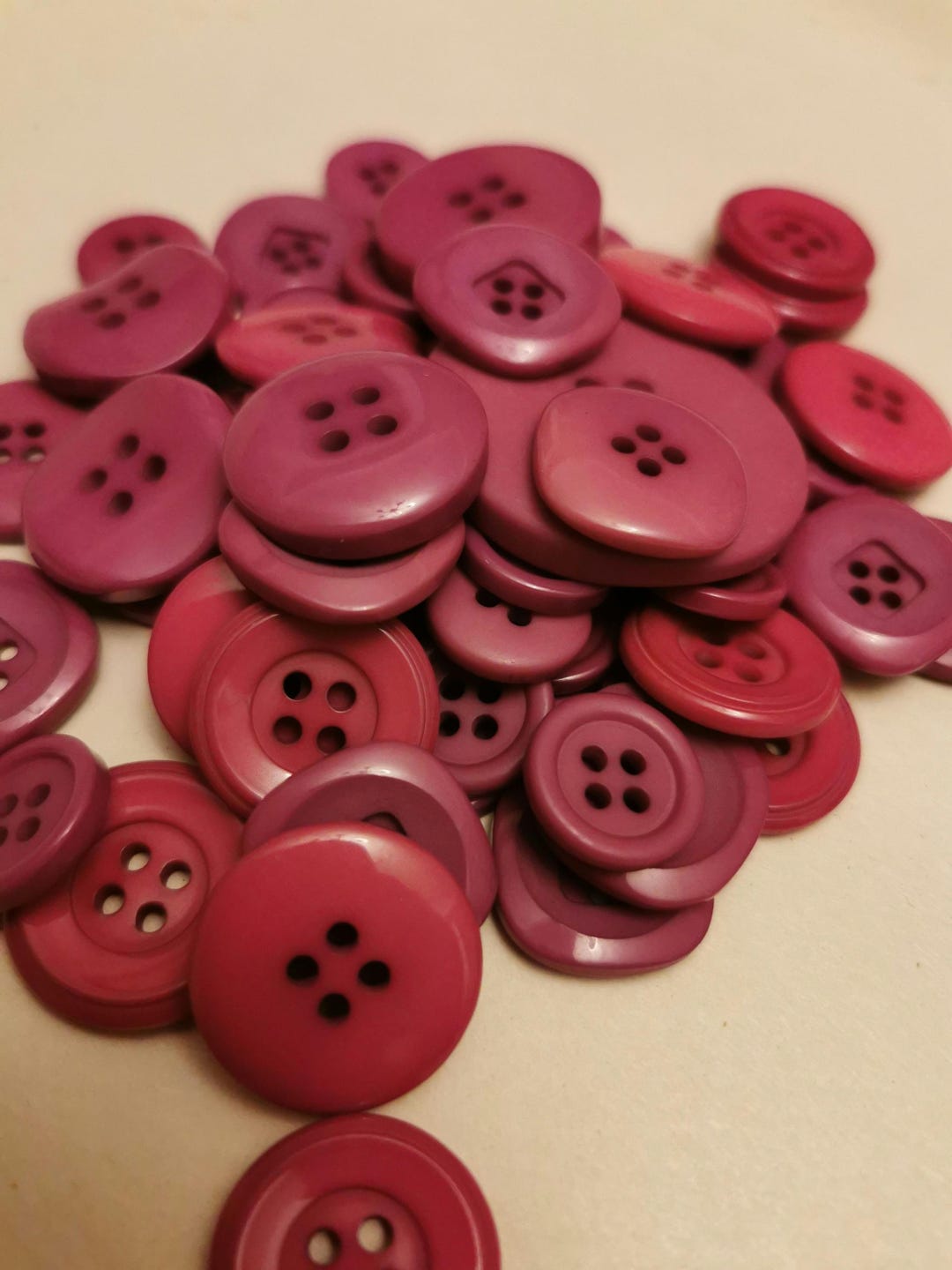 Selection of Approx 60 Assorted Size, Colours Craft Buttons, Colour ...