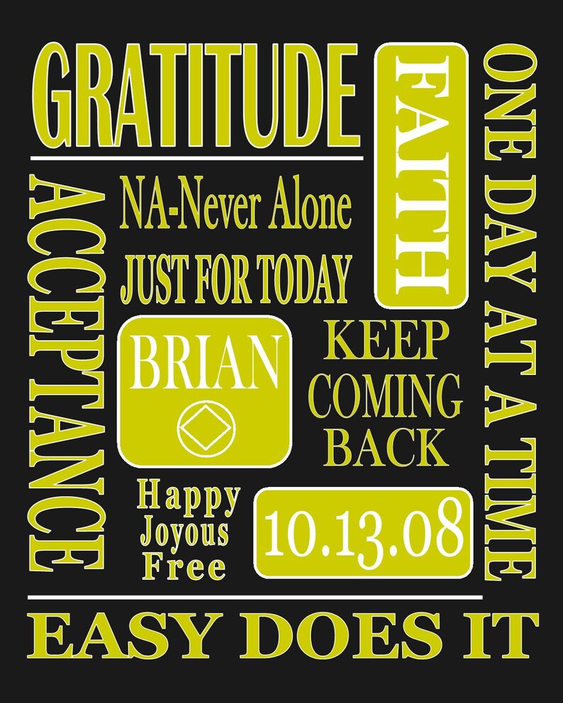 AA NA Recovery PERSONALIZED Holiday Gifts Digital Download - Etsy