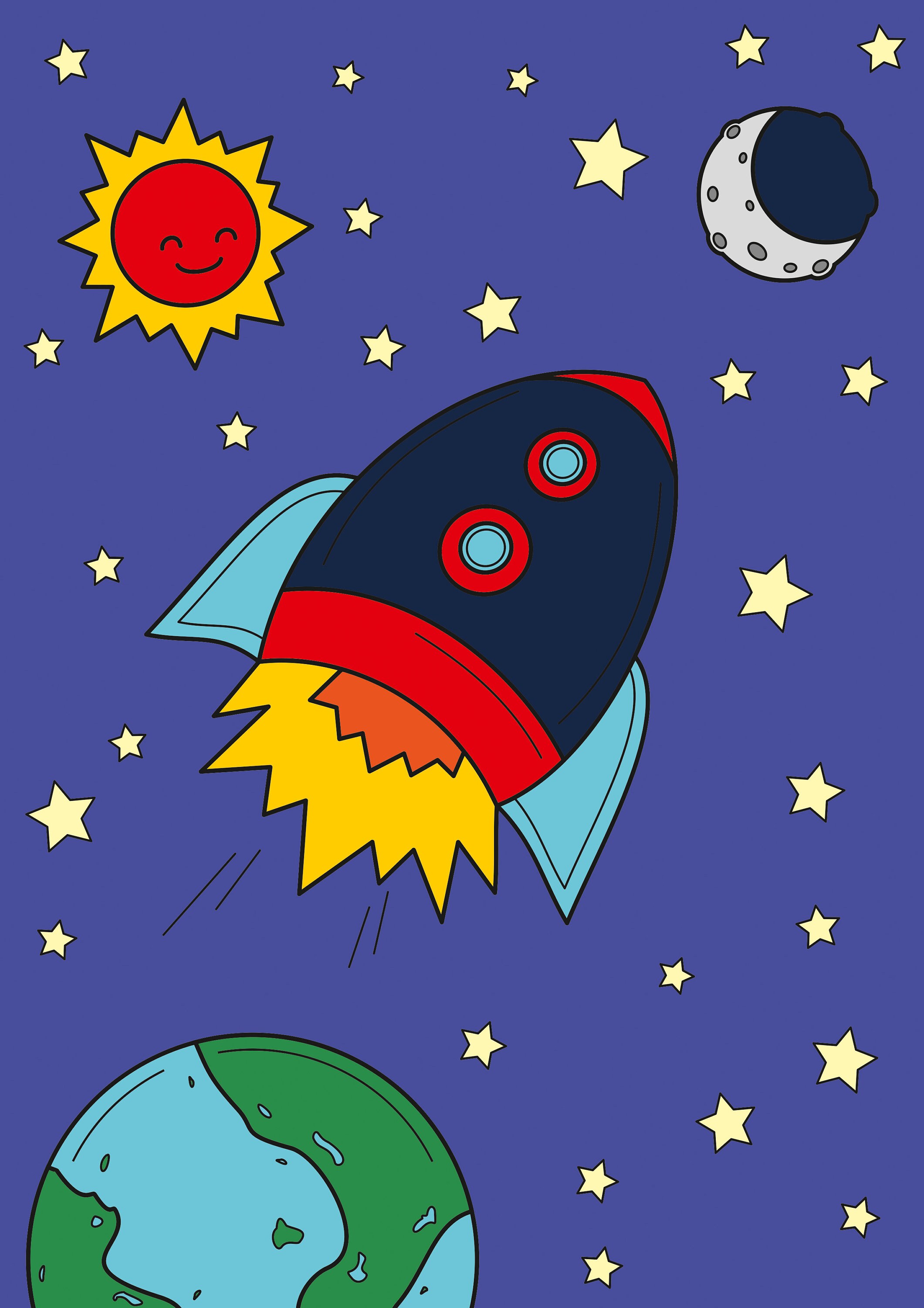 Rocket coloring page printable colouring pages coloring sheets | Etsy