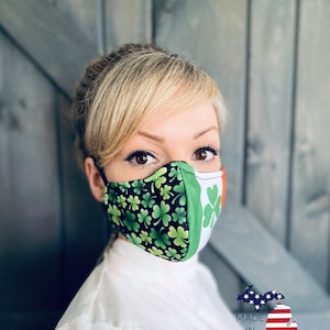 Irish Washable Face Mask With Nose Wire / Breathable Filter Pocket ...