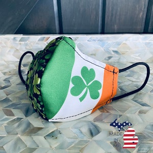 Irish Washable Face Mask With Nose Wire / Breathable Filter Pocket ...