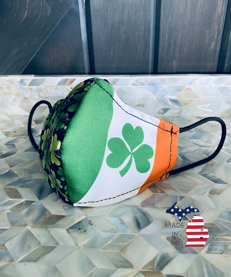 Irish Washable Face Mask with Nose Wire / Breathable Filter | Etsy