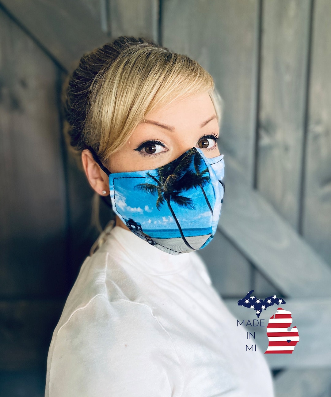 Paradise Beach Washable Face Mask With Nose Wire / Breathable Filter ...