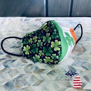 Irish Washable Face Mask With Nose Wire / Breathable Filter Pocket ...