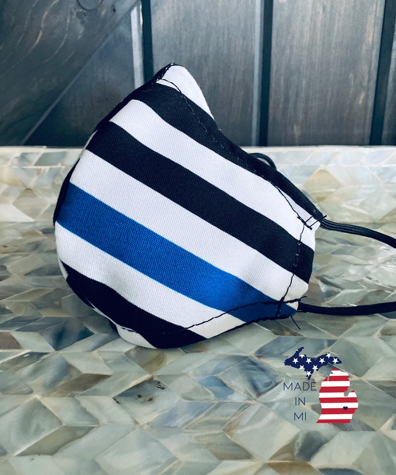 Thin Blue Line Washable Face Mask With Nose Wire / Breathable - Etsy