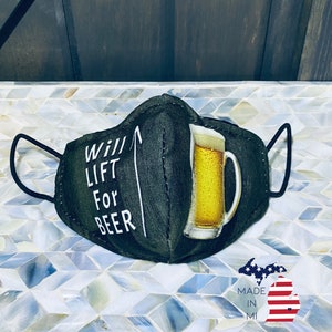 Will Lift for Beer Washable Face Mask With Nose Wire / Breathable ...