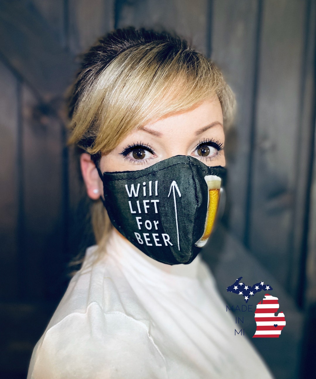 Will Lift for Beer Washable Face Mask With Nose Wire / Breathable ...