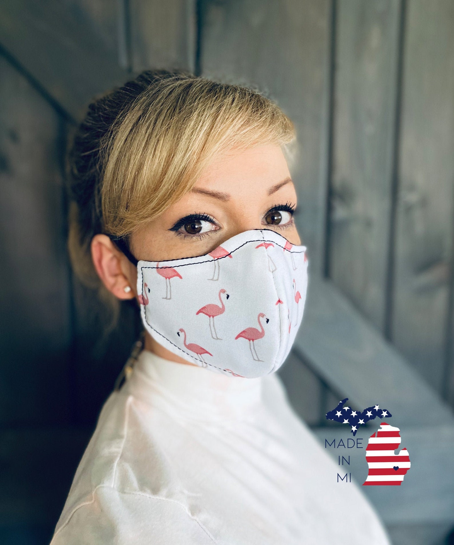 Flamingo Washable Face Mask With Nose Wire / Breathable Filter Pocket ...