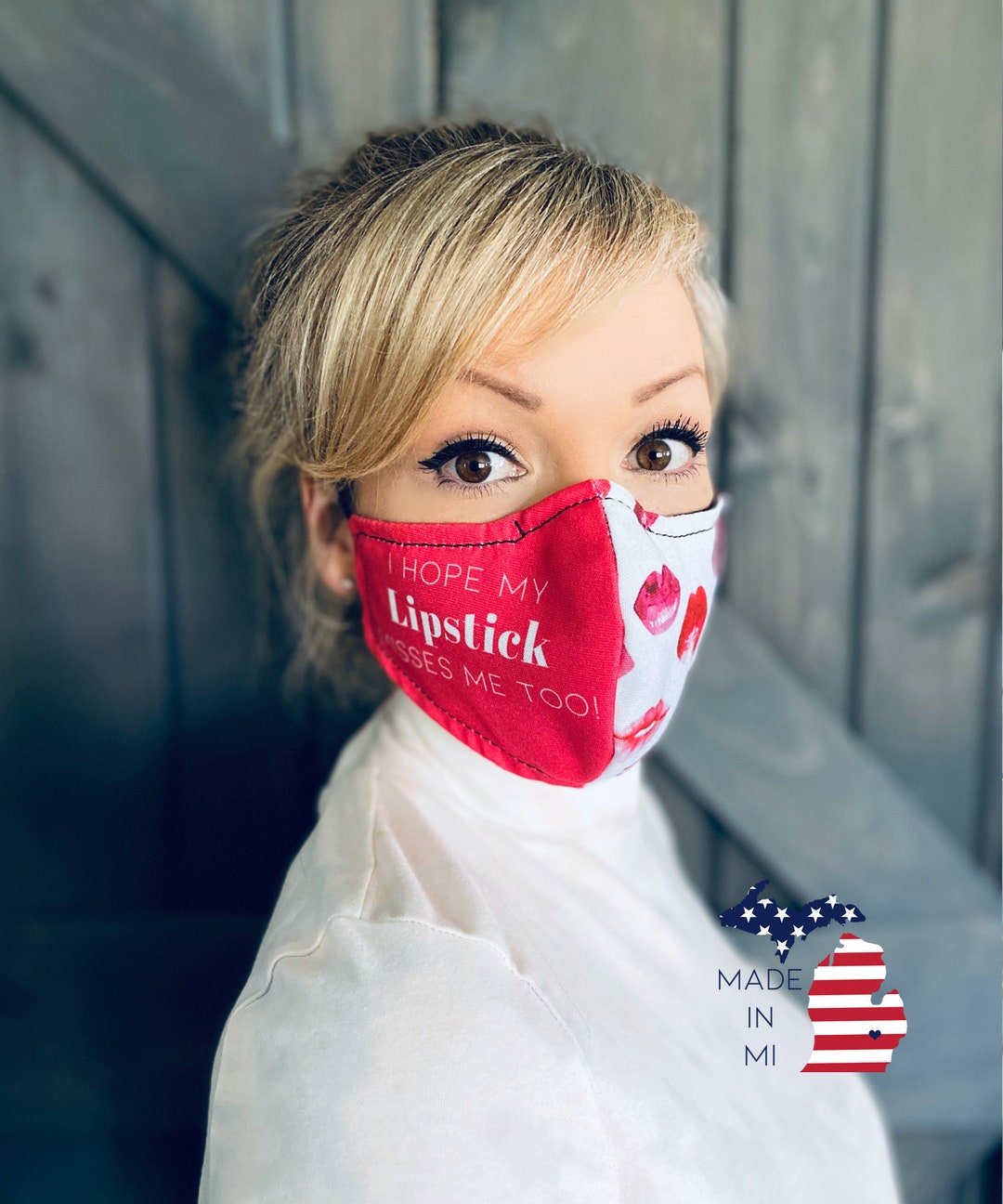 Lipstick Love Washable Face Mask With Nose Wire / Breathable Filter ...