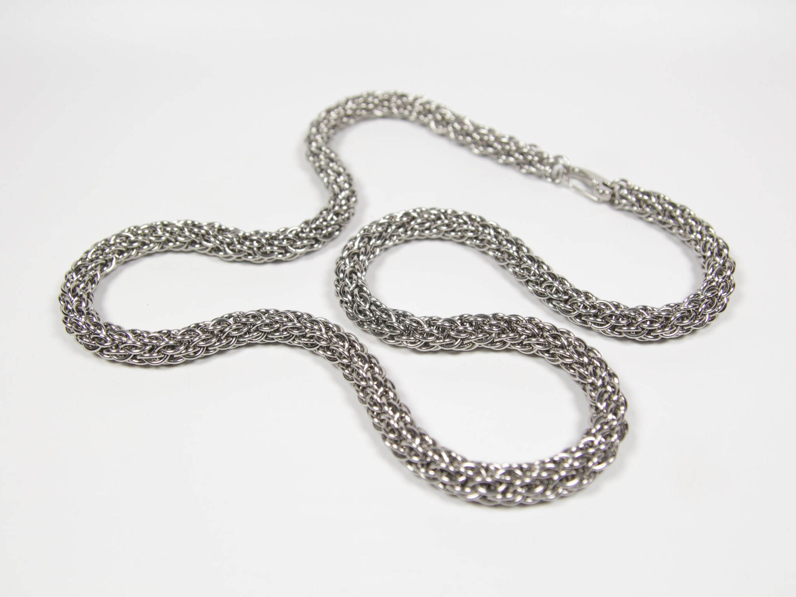 Candy Cane Cord Necklace Chainmaille Necklace Stainless - Etsy