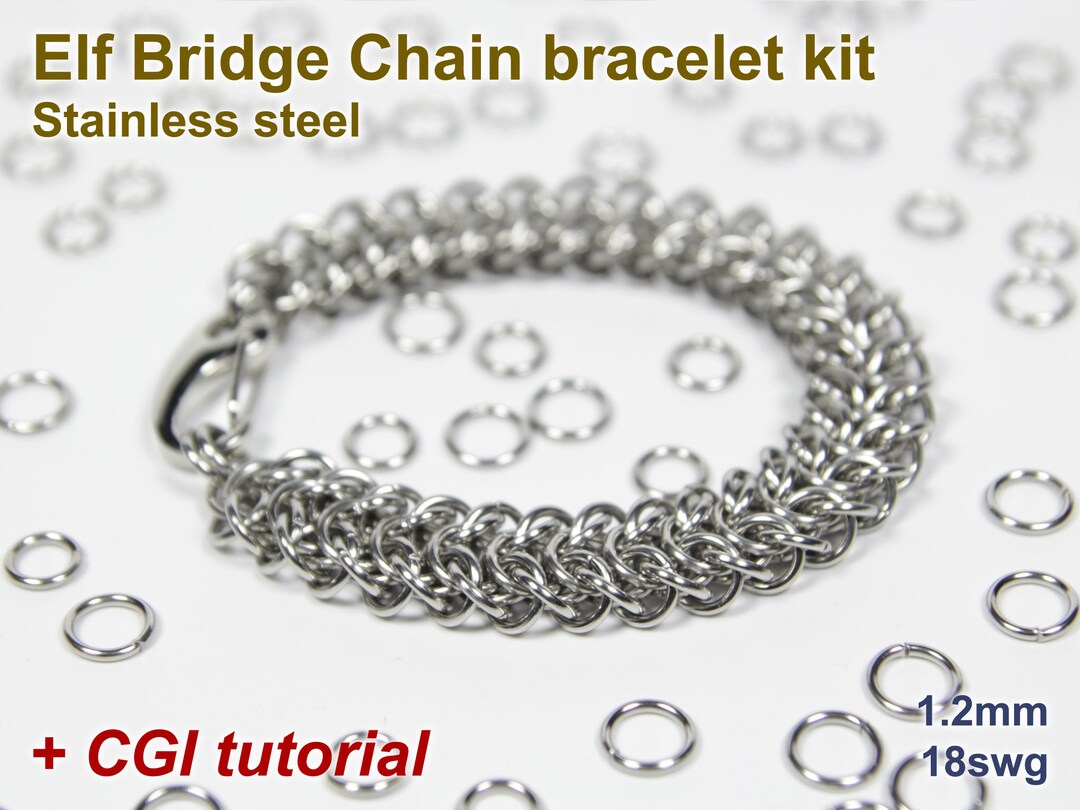 Elf Bridge Chain Bracelet Kit, 1.2mm, Chainmaille Kit, Stainless Steel ...