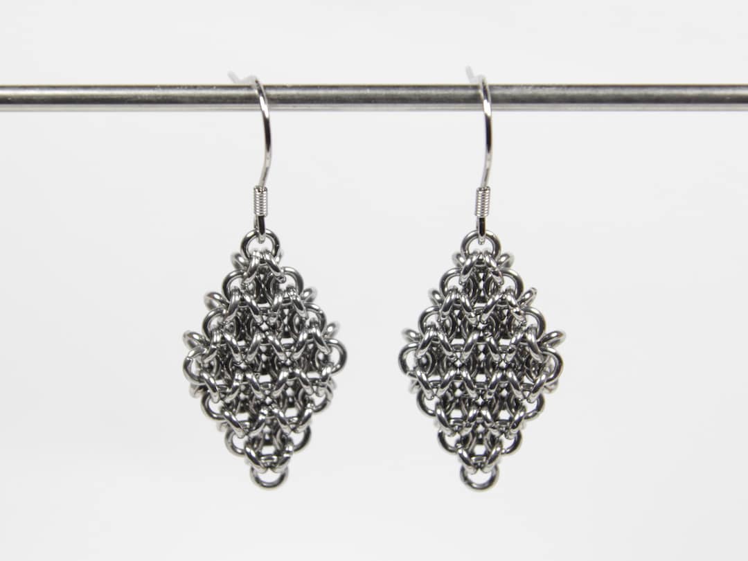 Japanese 4 in 1 Earrings, Chainmaille Earrings, Stainless Steel ...