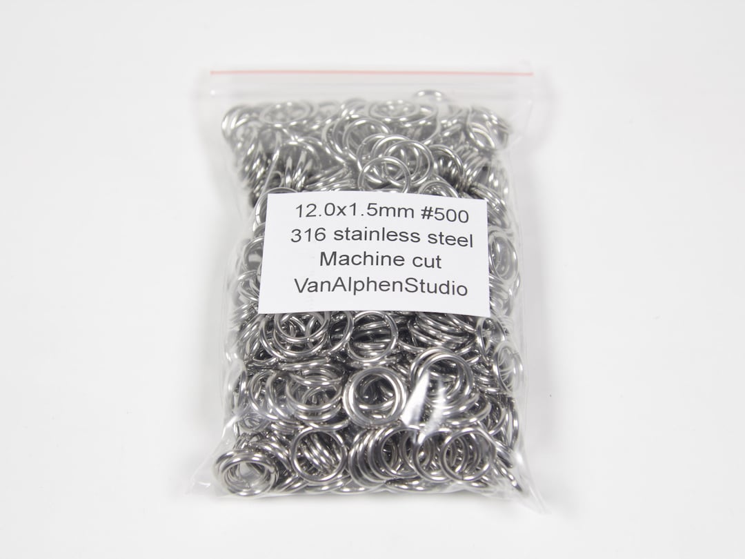 12.0x1.5mm, Stainless Steel Jump Rings, Machine Cut, Chainmaille Rings ...