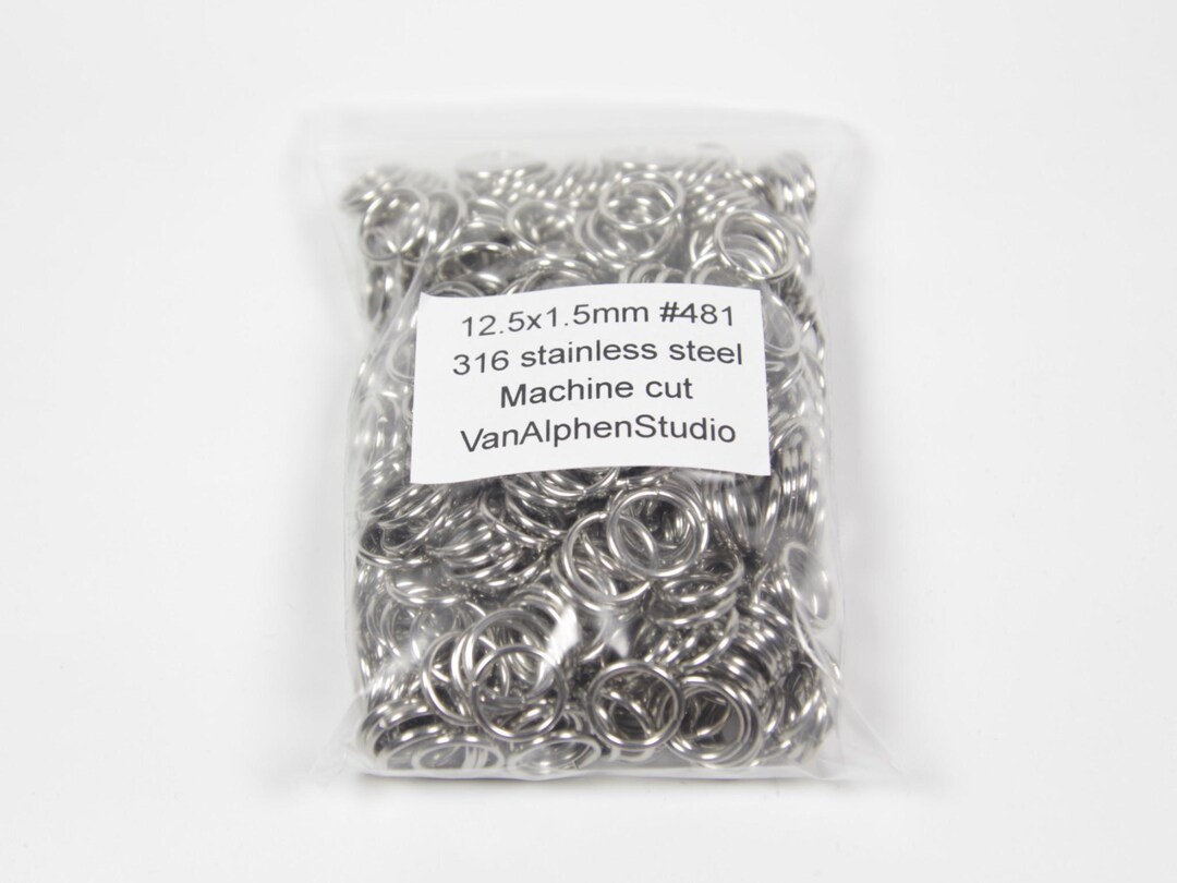 12.5x1.5mm, Stainless Steel Jump Rings, Machine Cut, Chainmaille Rings ...
