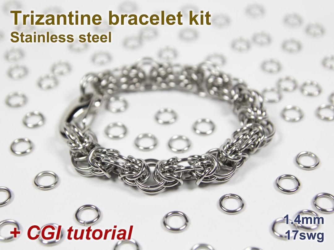 Trizantine Bracelet Kit, Chainmaille Kit, Stainless Steel, Chainmail ...