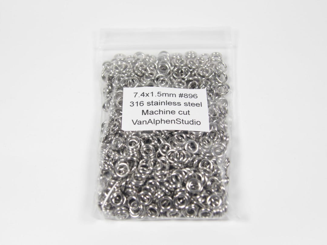 7.4x1.5mm, Stainless Steel Jump Rings, Machine Cut, Chainmaille Rings ...