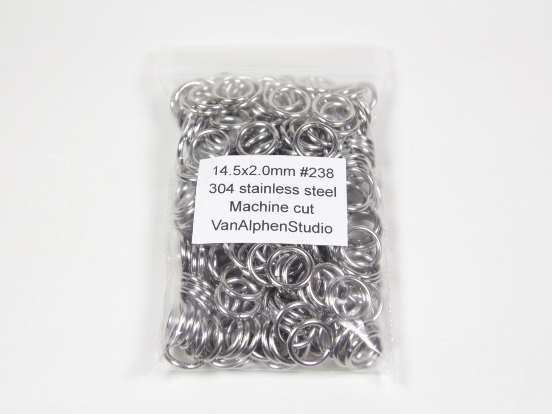 14.5x2.0mm, Stainless Steel Jump Rings, Machine Cut, Chainmaille Rings ...